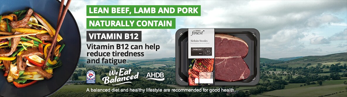 Lean Beef, Lamb and Pork Naturally Contain Vitamin B12 - - Tesco Groceries