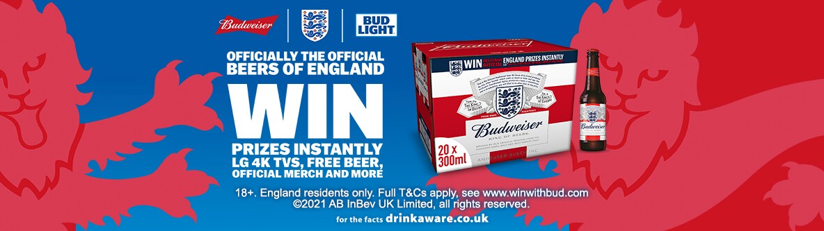 OFFICIALY THE OFFICIAL BEERS OF ENGLAND - WIN PRIZES INSTANTLY LG4K TVS ...
