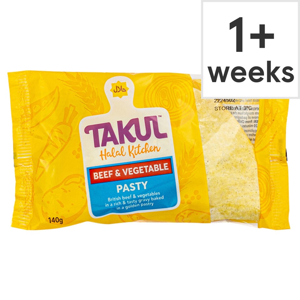 Takul Halal Kitchen Beef & Vegetable Pasty 140G - Tesco Groceries