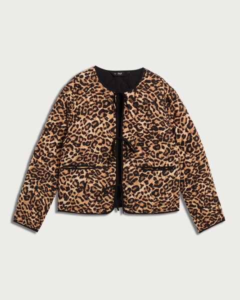 F&F Leopard Print Tie Front Jacket in Multi Brown - Tesco Groceries