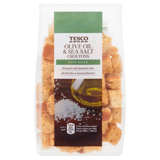 Tesco Olive Oil & Sea Salt Croutons 100G - Tesco Groceries