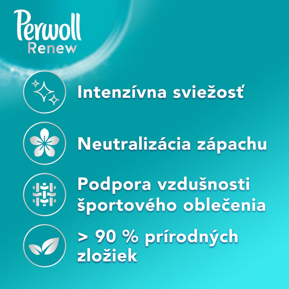 Perwoll Renew špeciálny prací gél Sport & Refresh 54 praní, 2970 ml ...