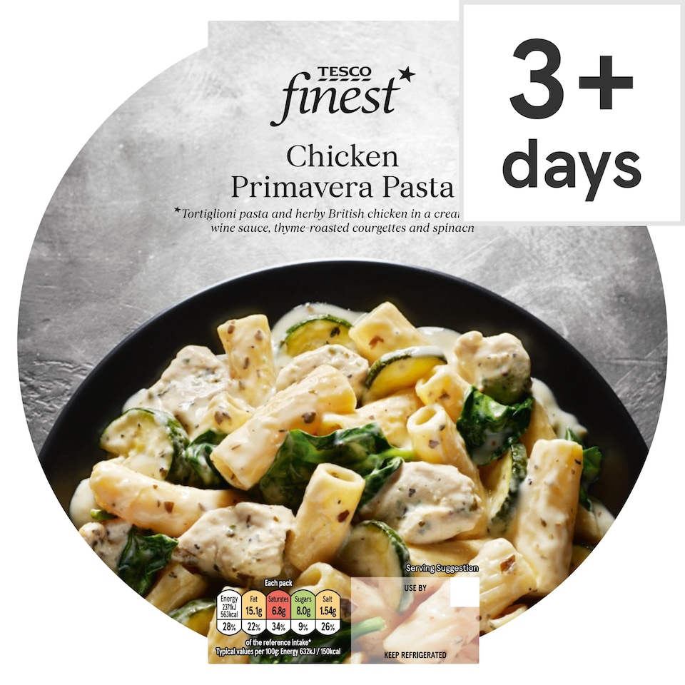 Tesco Finest Chicken Primavera Pasta 375G - Tesco Groceries
