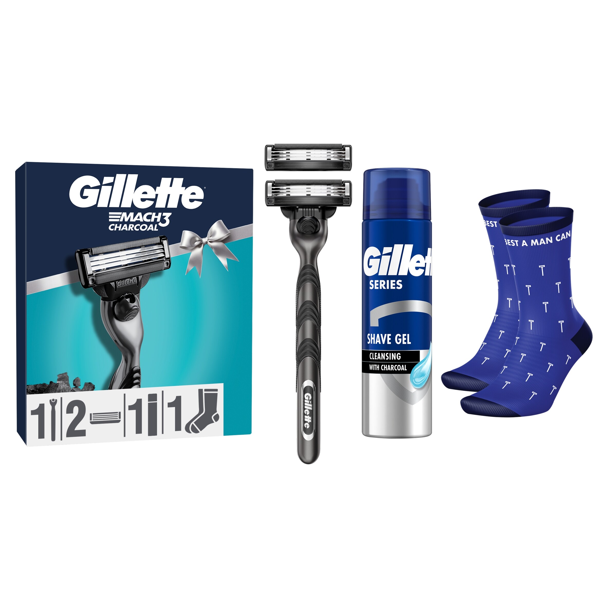 Gillette Mach3 Charcoal Férfi Borotva, 1 db Gillette 3 Pengés Borotva ...