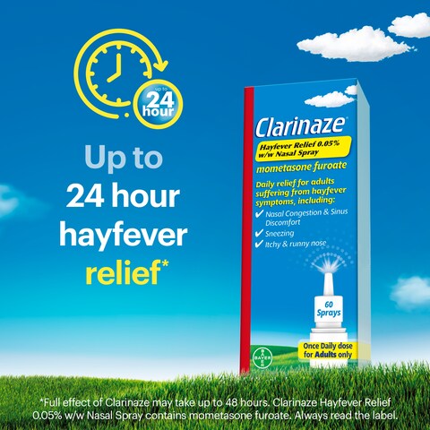 Clarinaze Hayfever Relief Nasal Spray 60 sprays 10g - Tesco Groceries