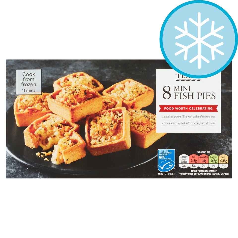 Tesco 8 Mini Fish Pies 124G - Tesco Groceries