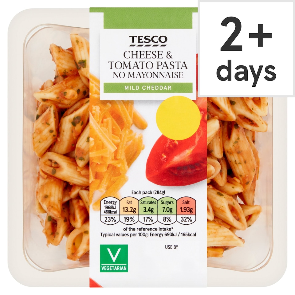Tesco Cheese & Tomato Pasta No Mayonnaise 284G - Tesco Groceries