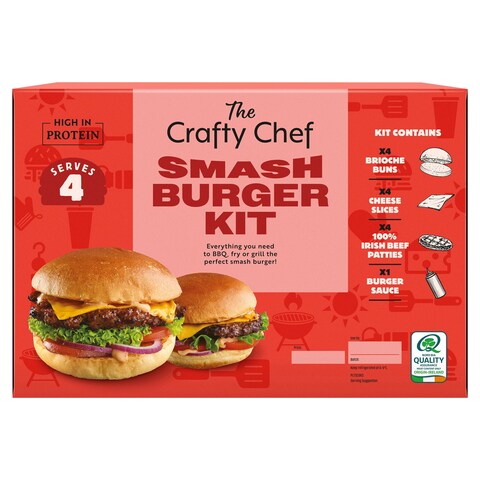 The Crafty Chef Smash Burger Kit with Cheese and Burger Sauce 838g ...
