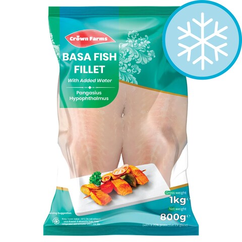 Crown Farms Basa Fish Fillet 1kg - Tesco Groceries