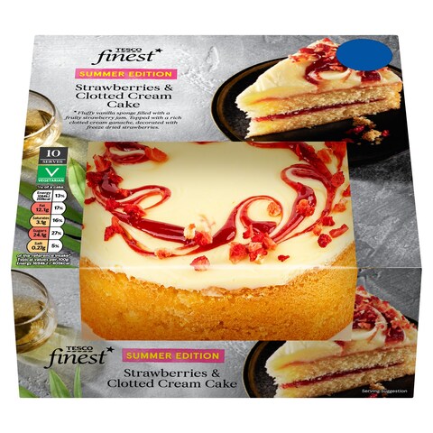 Tesco Finest Strawberries & Clotted Cream Cake - Tesco Groceries