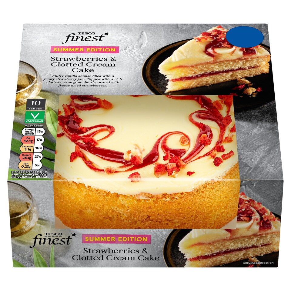 Tesco Finest Strawberries & Clotted Cream Cake - Tesco Groceries