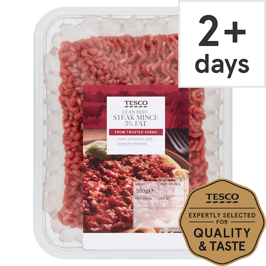 Tesco Lean Beef Steak Mince 5% Fat 500G - Tesco Groceries