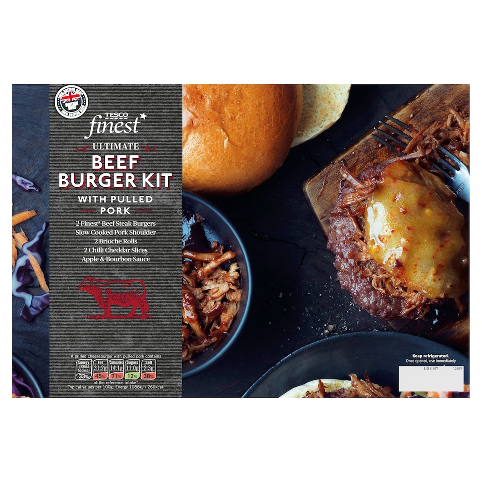 Finest Burger Kit with Pulled Pork 561g - Tesco Groceries