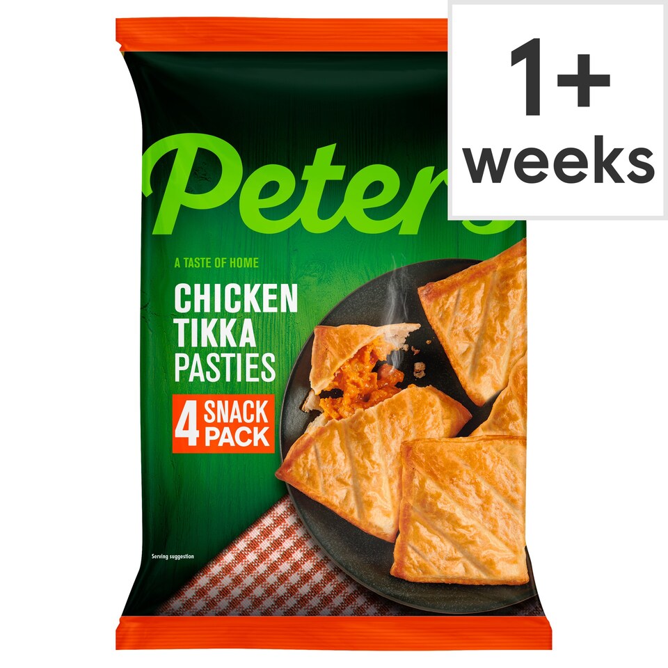 Peters Snack Size Chicken Tikka Pasties 4 Pack - Tesco Groceries