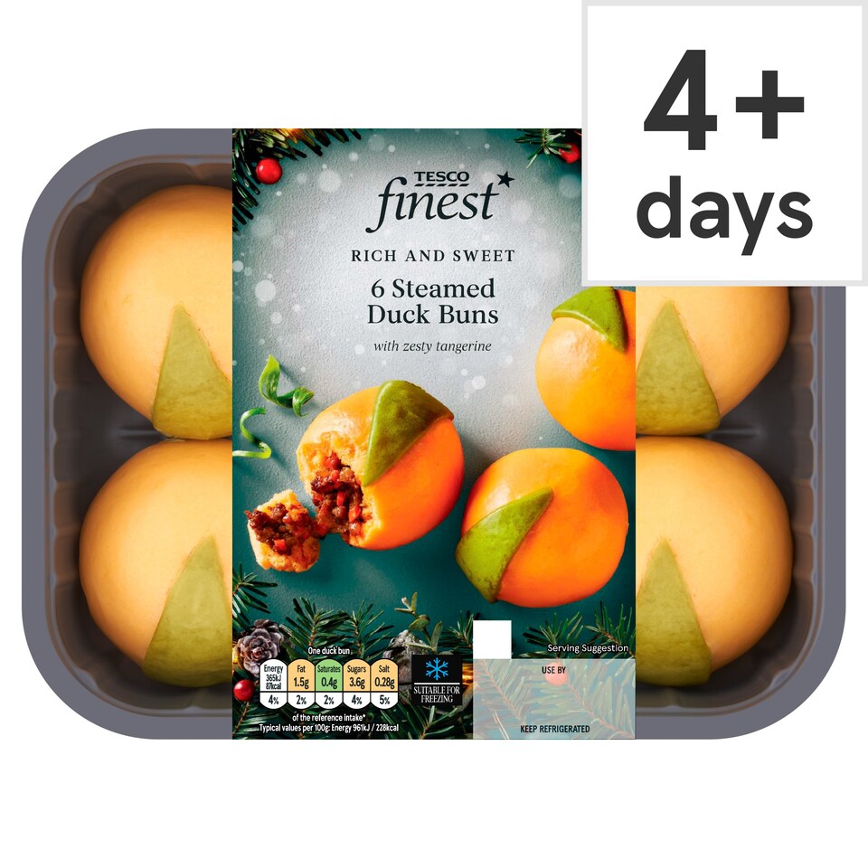 Tesco Finest 6 Steamed Duck Buns 240g - Tesco Groceries