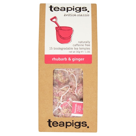 TEAPIGS RHUBARB & GINGER 15 TEA BAGS 30G - Tesco Groceries
