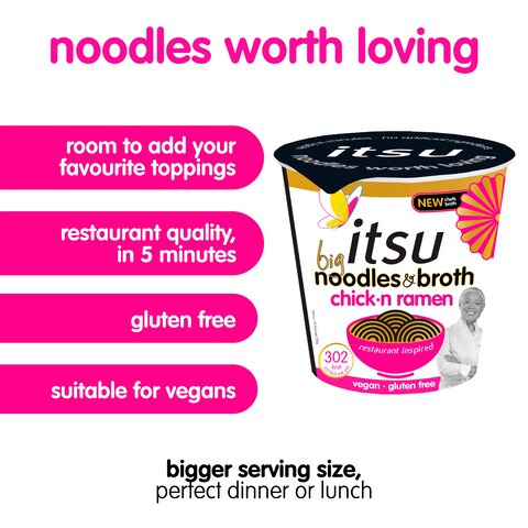 itsu BIG Chickn Ramen Noodles & Broth Pot 93g - Tesco Groceries