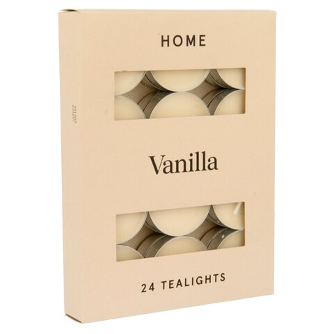 F&F Home Scented Tealights Vanilla 24 Pack - Tesco Groceries