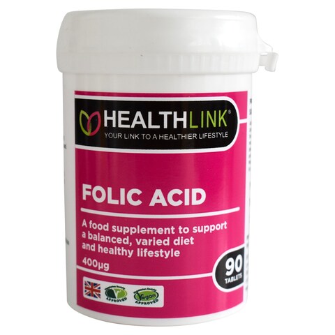 Healthlink Folic Acid 400mcg 90 Tablets - Tesco Groceries