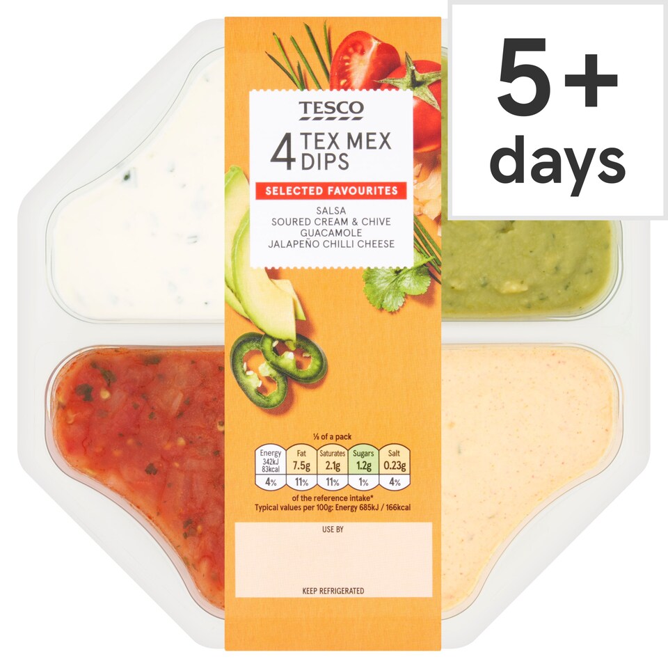 Tesco 4 Tex Mex Dips 400g - Tesco Groceries