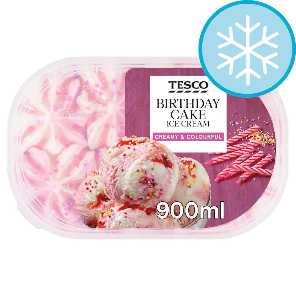 Tesco Birthday Cake Ice Cream 900ml - Tesco Groceries