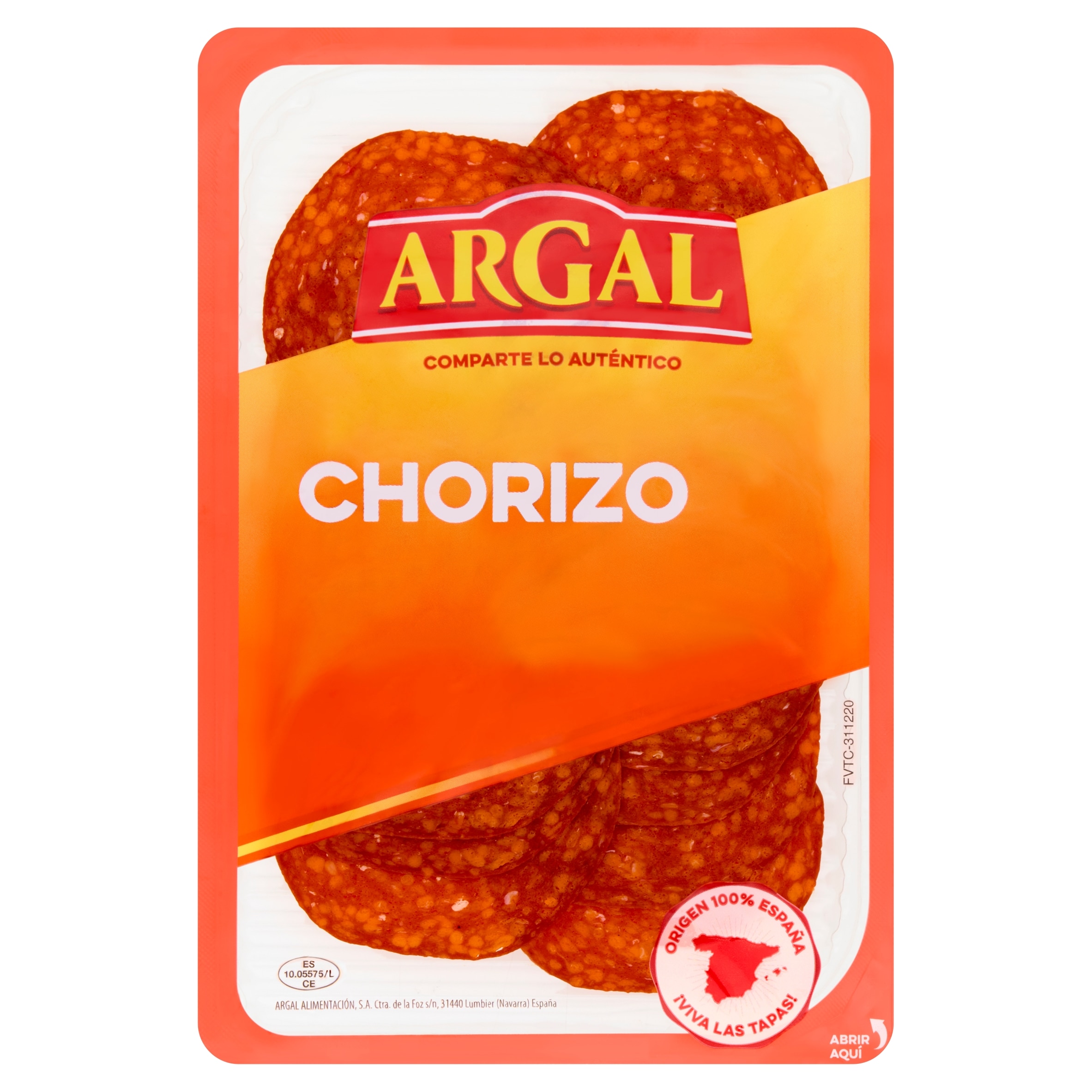 ARGAL Sliced Chorizo Pamplona 80g - Tesco Groceries