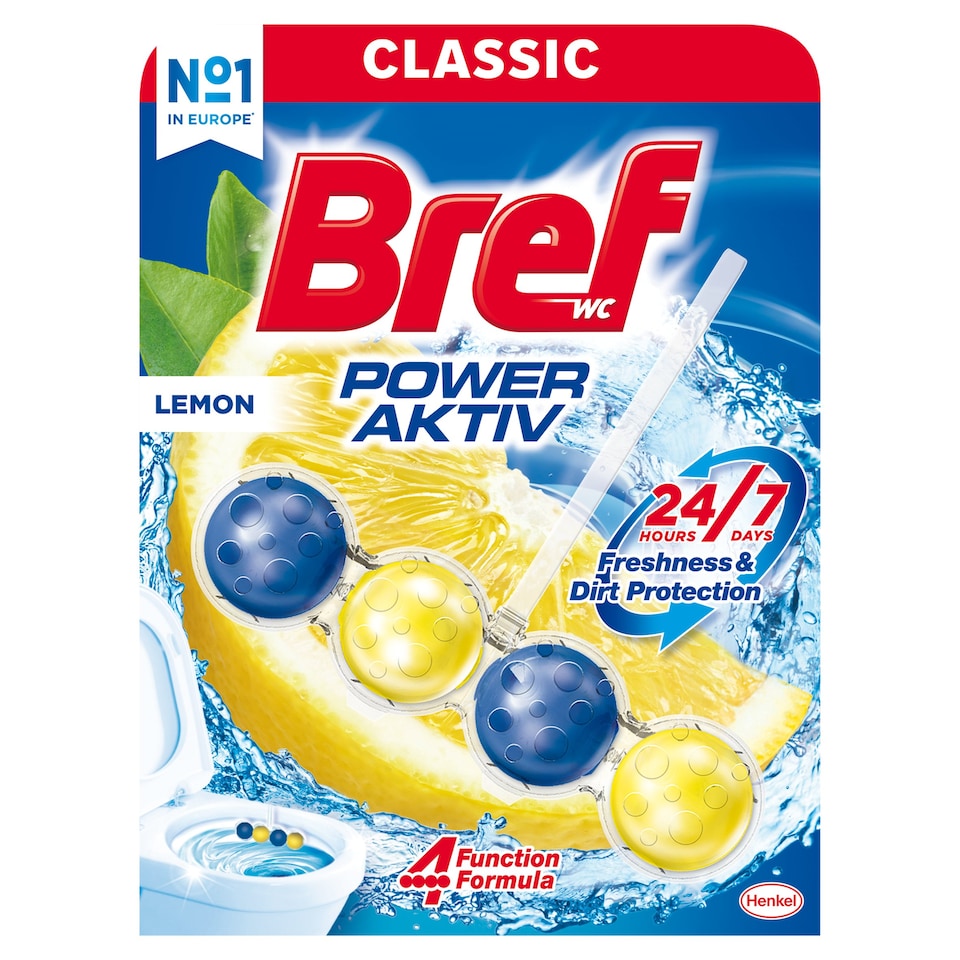 Bref Power Aktiv Lemon tuhý WC blok 50 g - Tesco Groceries