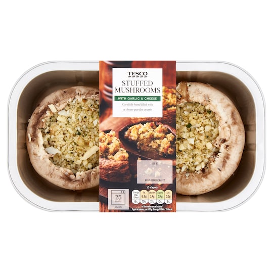 Tesco Cheese And Garlic Stuffed Mushrooms 200G - Tesco Groceries