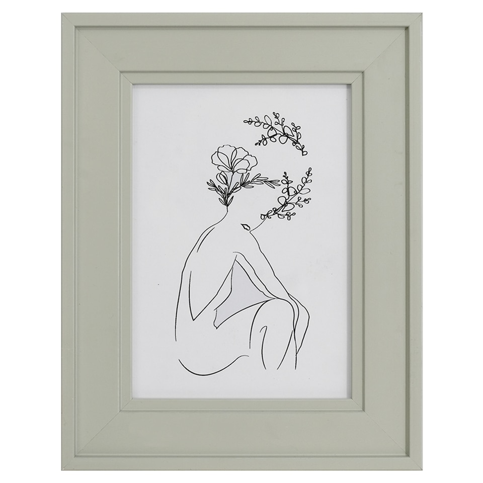 F&F Home Greige Floral Lady Frame 5x7 - Tesco Groceries