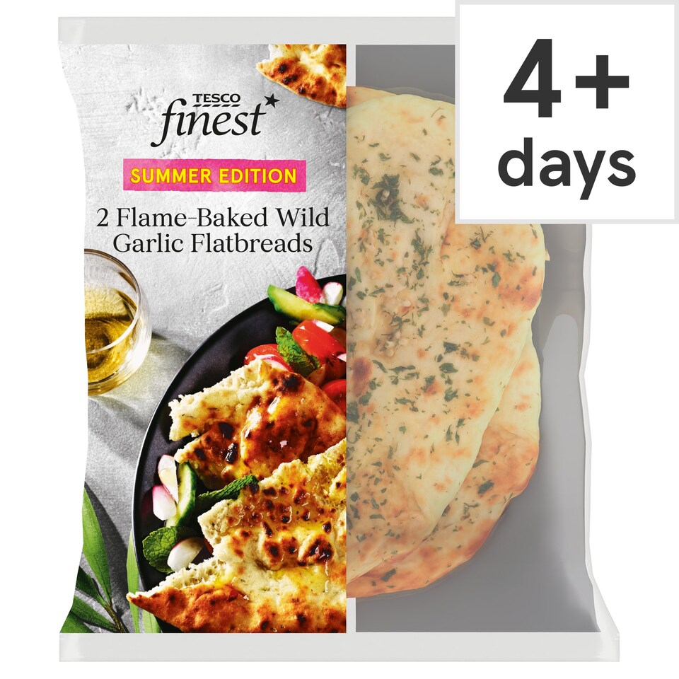 Tesco Finest 2 Wild Garlic Flatbreads - Tesco Groceries
