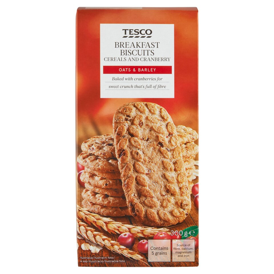 Tesco Breakfast Biscuits Cereals and Cranberry 300g - Tesco Groceries