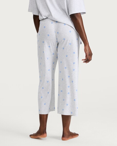 F&F Shell Print Cropped Pyjama Bottoms in Grey - Tesco Groceries