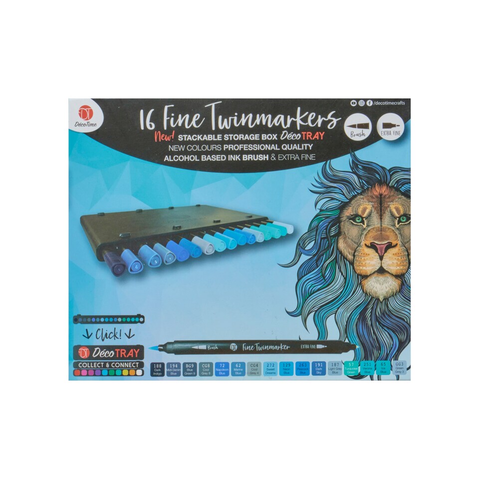Deco Time 16pk Fine Twinmarkers In Deco Tray - Tesco Groceries