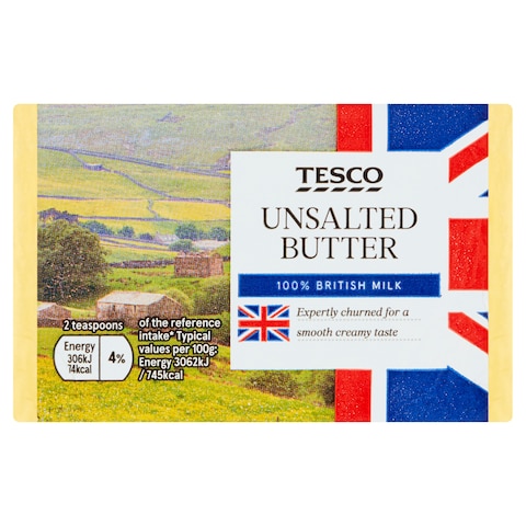Tesco British Unsalted Butter 250G - Tesco Groceries