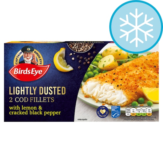 Birds Eye Lightly Dusted Lemon And Pepper Cod Fillets 280G - Tesco ...