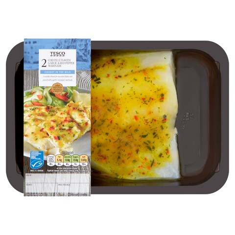 Tesco Cod Fillets Garlic And Red Pepper Marinade 250G - Tesco Groceries