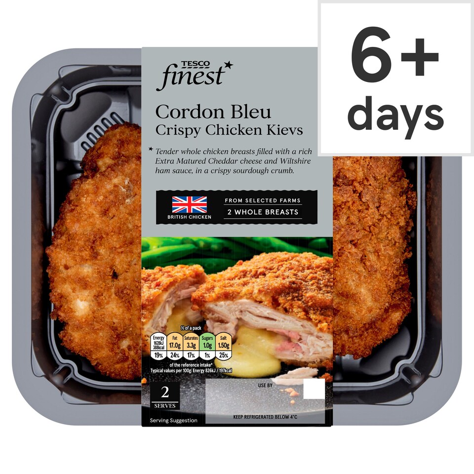 Tesco Finest Cordon Bleu Chicken Kievs 430g - Tesco Groceries