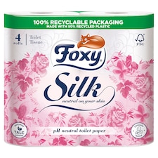 Foxy Silk Toilet Tissue 4 Rolls - Tesco Groceries