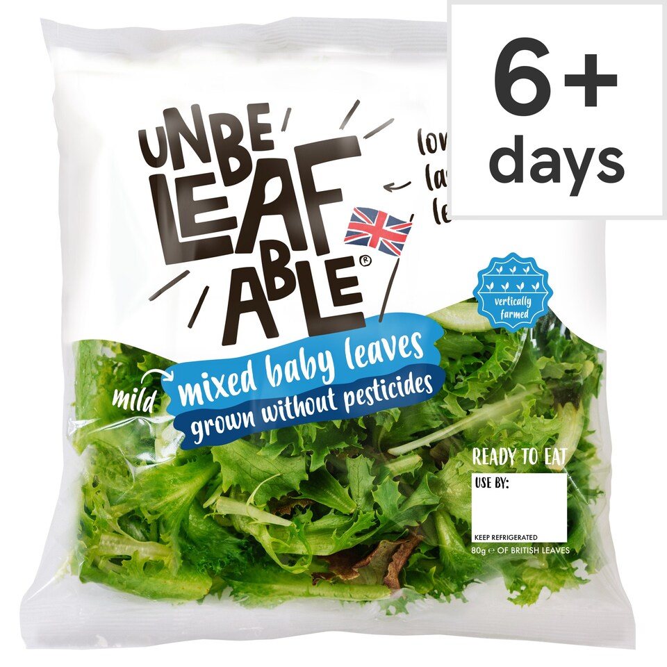 Unbeleafable Mixed Baby Leaves 90g - Tesco Groceries