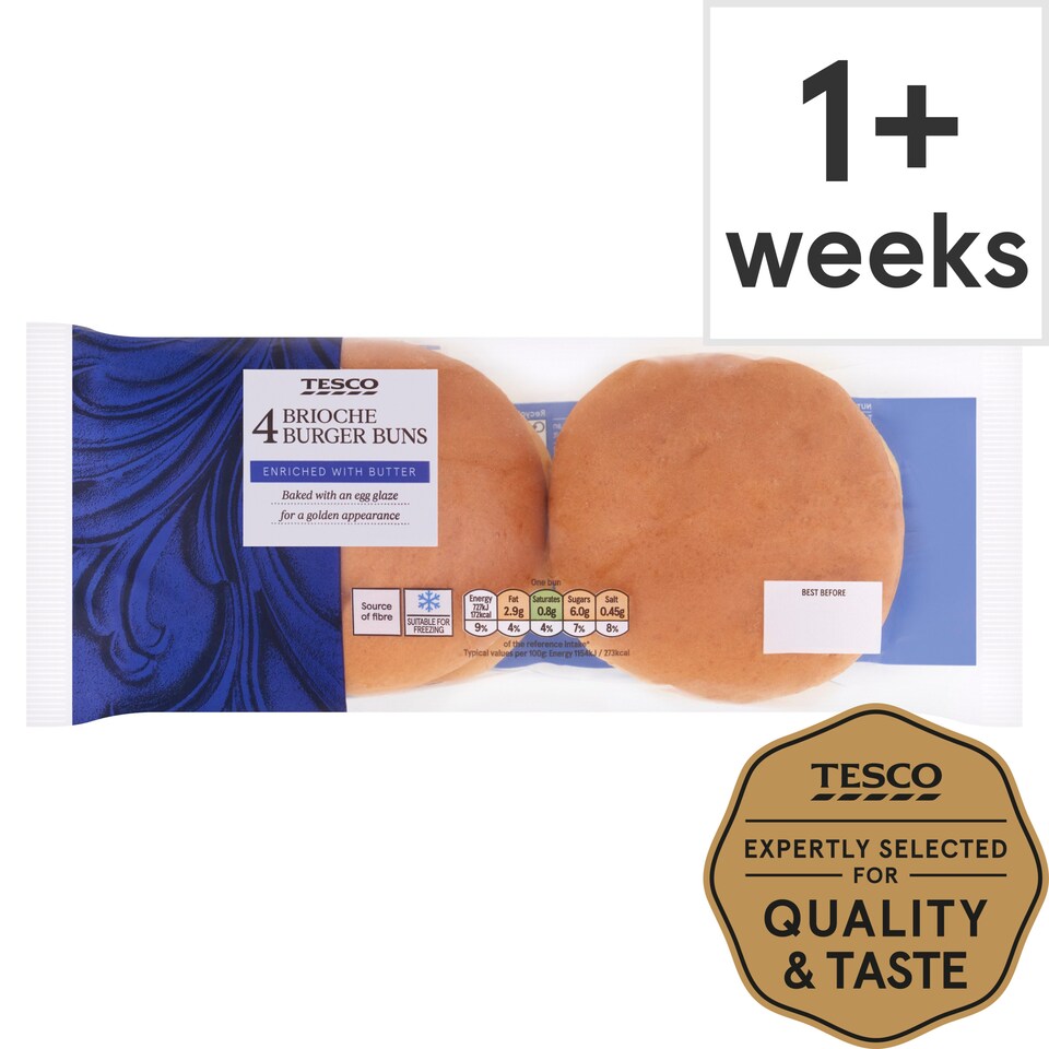 Tesco 4 Brioche Buns - Tesco Groceries