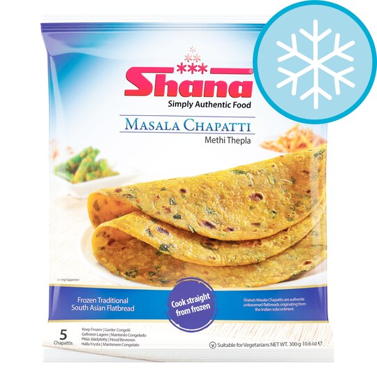 Shana Frozen Masala Chapatti Thepla 300G - Tesco Groceries