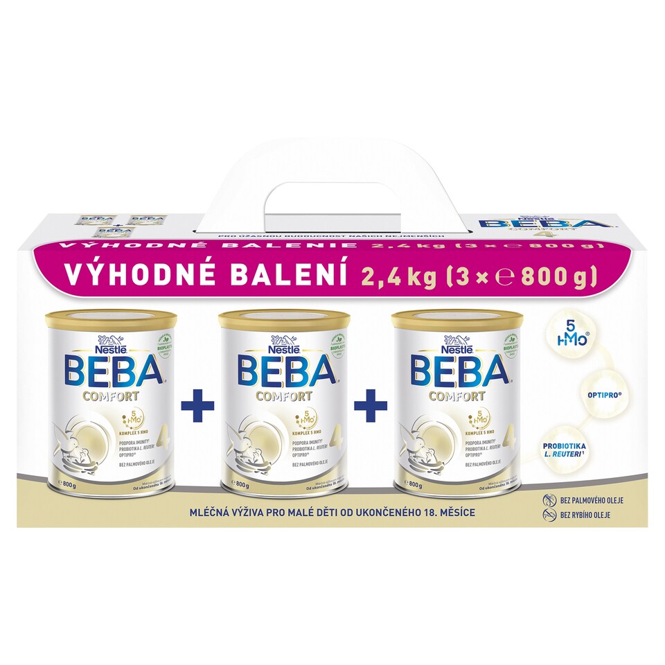 BEBA COMFORT 4, 5 HMO, Milk for Toddlers, 3 x 800 g - Tesco Groceries