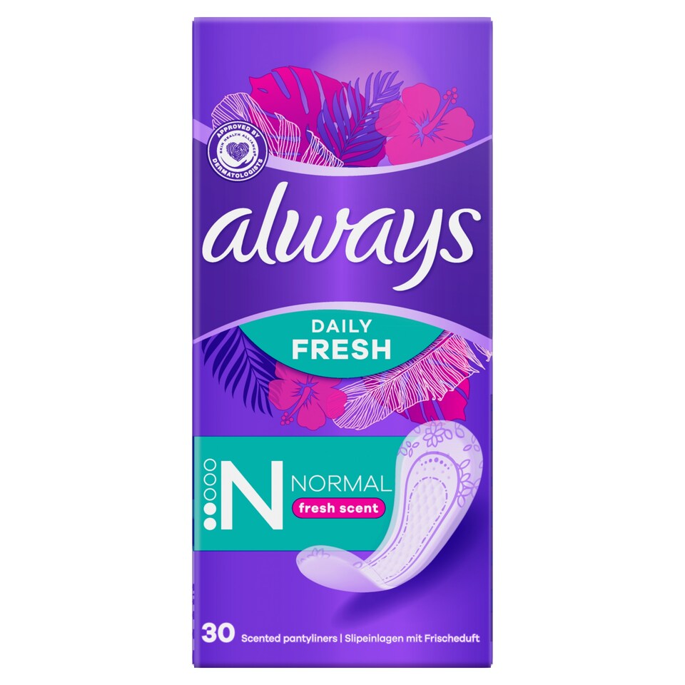 Always Daily Fresh Normal, With Fresh Scent 30 Count - Tesco Groceries