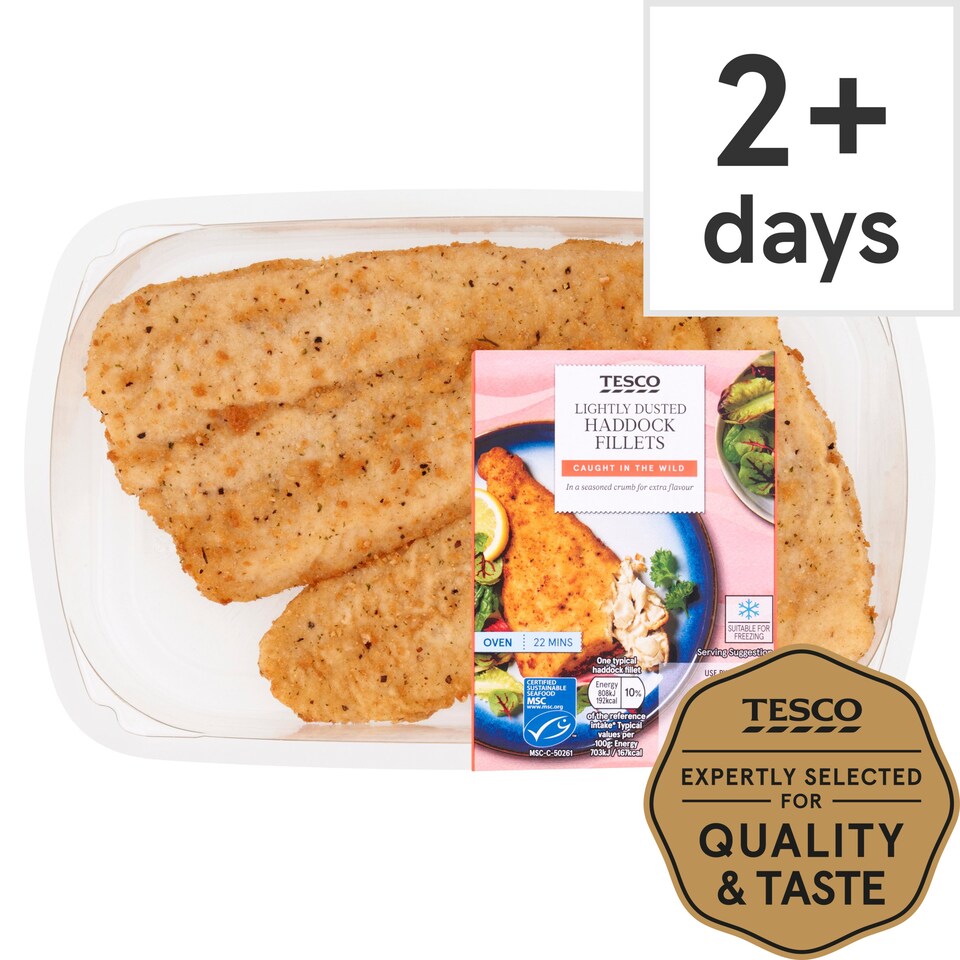 Tesco Lightly Dusted Haddock Fillets 255G - Tesco Groceries