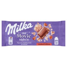 Milka Alpine Milk Chocolate with Caramelized Popcorn and Salted Caramel ...