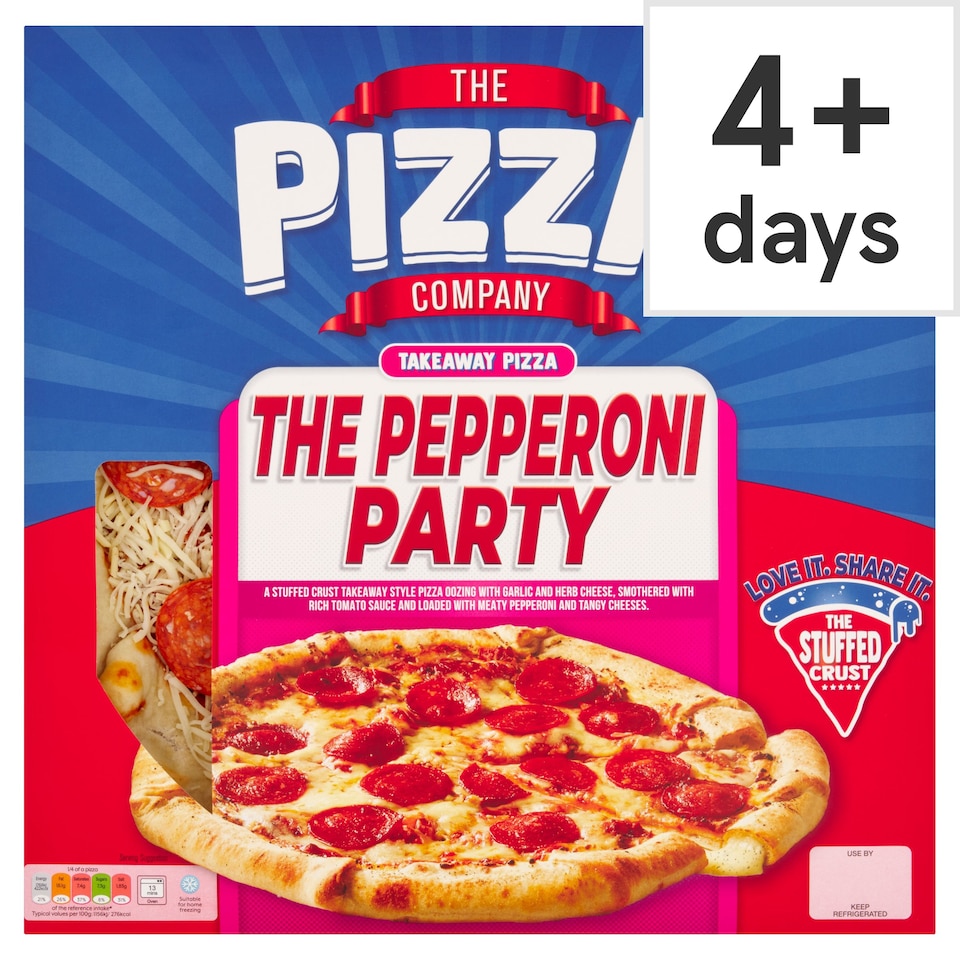 The Pizza Company Pepperoni Party Stuffed Crust Pizza 613G - Tesco ...