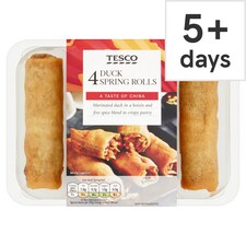 Tesco 4 Duck Spring Roll Rolls 200G - Tesco Groceries