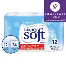 Tesco Luxury Soft Toilet Tissue 12 Double Rolls - Tesco Groceries