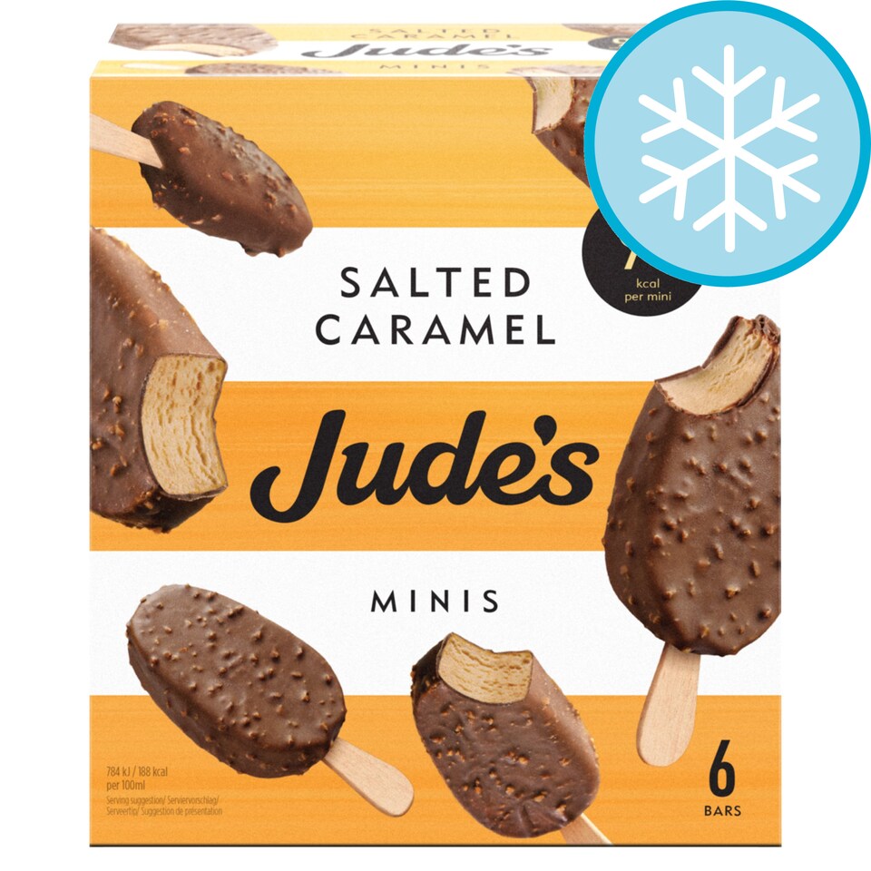 Jude's Salted Caramel Mini Ice Cream Sticks 6x50ml - Tesco Groceries