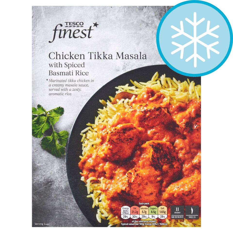 Tesco Finest Chicken Tikka Masala with Spiced Basmati Rice 400g - Tesco ...
